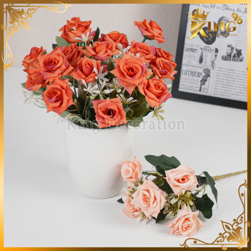 Jual BUNGA ROSE SEGI CABANG 5 ARTIFICIAL DEKORASI BUKET PREMIUM HIASAN ...