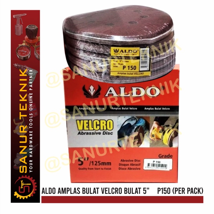 Jual ALDO Amplas Bulat Velcro Bulat 5" 5in 5 inch P150 G150 (PER PACK ...