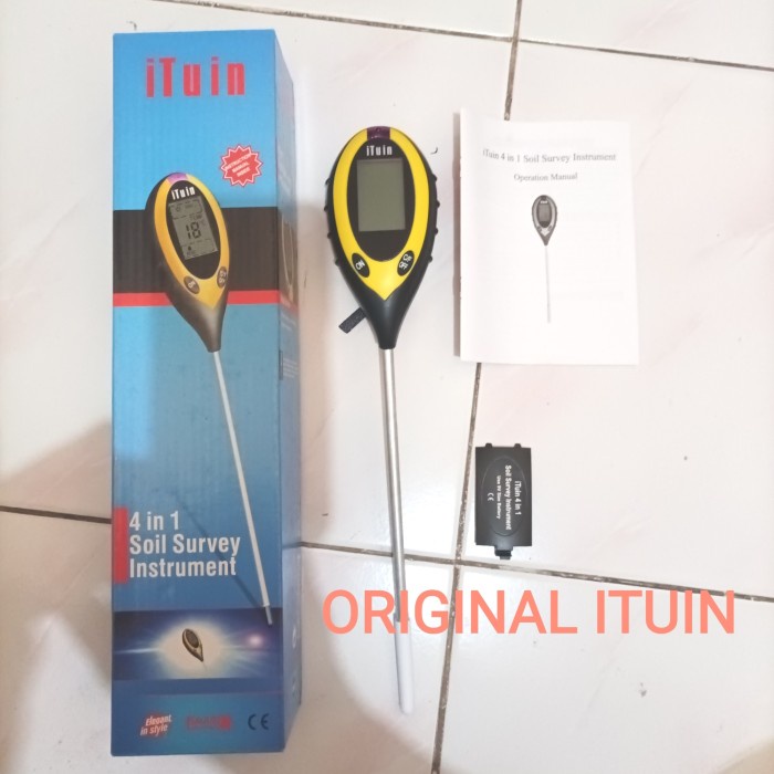 Jual [ WIJAYA OFFICIAL ] merk iTuin digital Ph Meter tanah soil test 4 ...