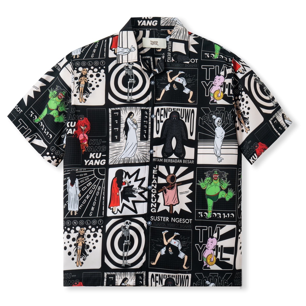 Jual Telusur Kultur Kemeja Print - Hantu Hitam | Shopee Indonesia