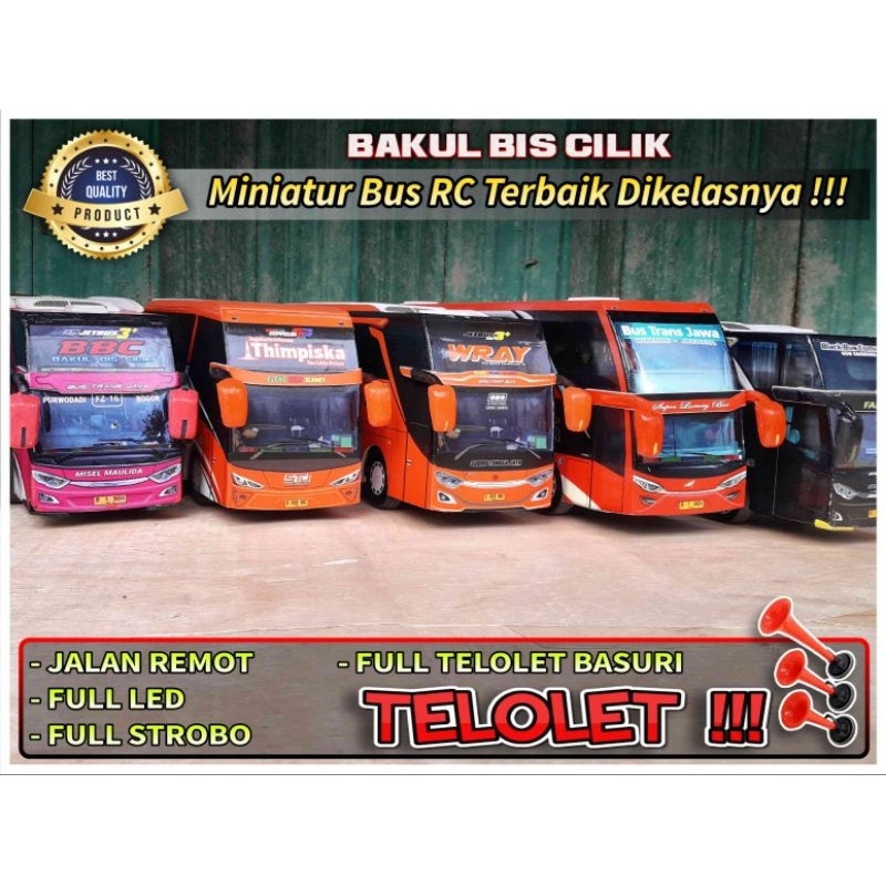 Jual Miniatur bus Full RC Full TELOLET Full LED Full Strobo Full telolet basuri | Shopee Indonesia