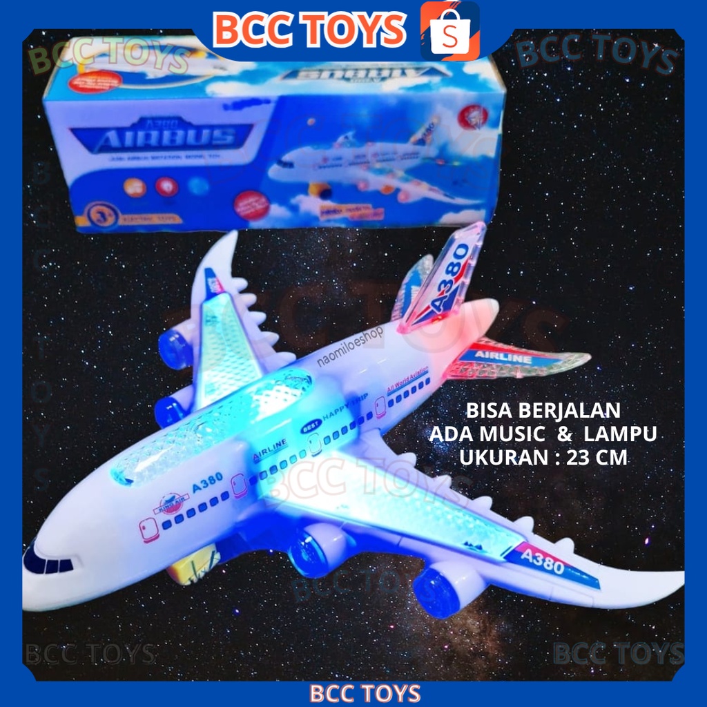 Jual Airbus A 380 Mainan Pesawat kapal terbang airbus a380 dengan lampu ...