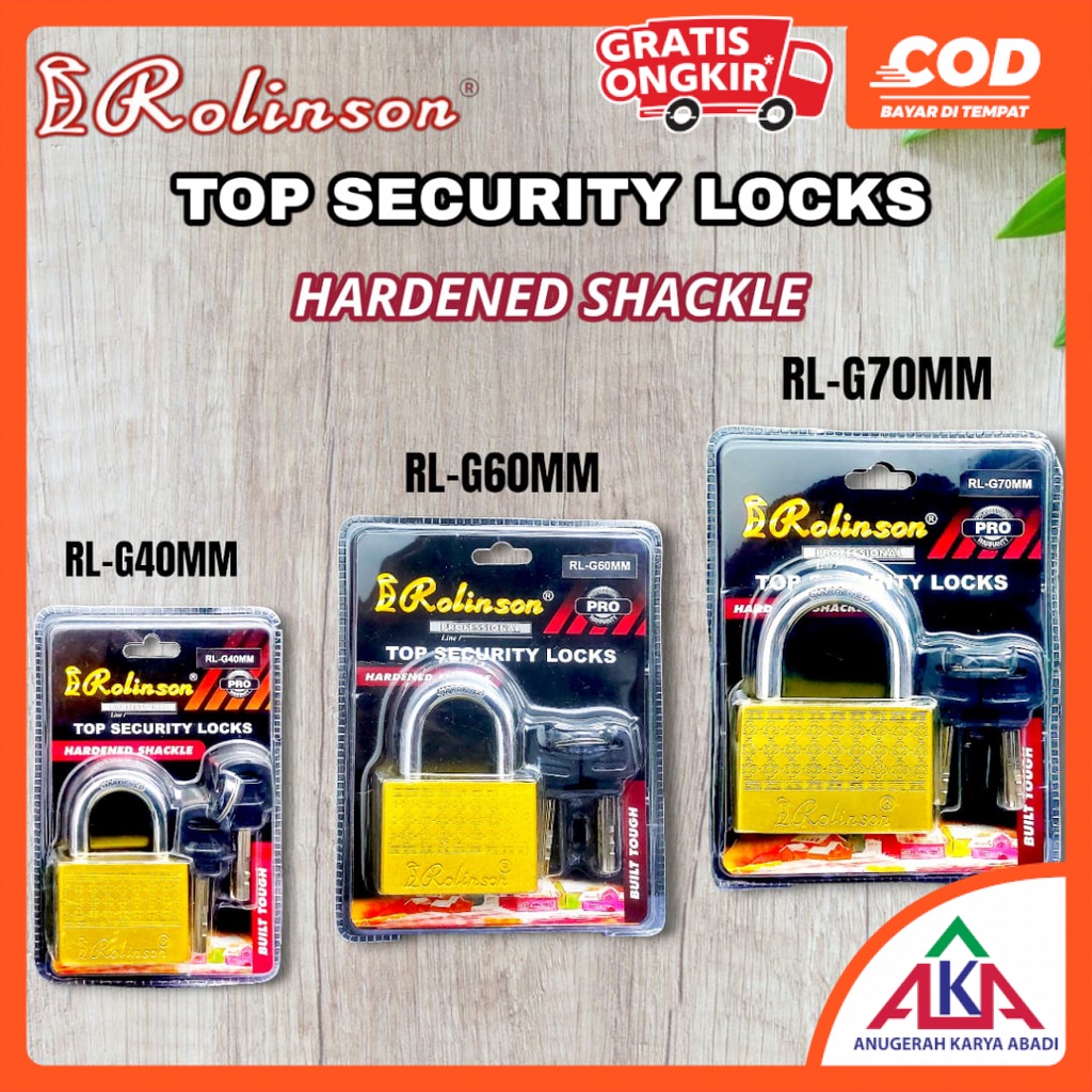 Jual Gembok / Padlock Pendek ROLINSON 40 / 60 / 70 mm 2 Kunci Kotak TOP ...