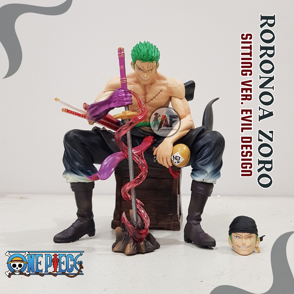 Jual Action Figure One Piece Sitting Roronoa Zoro EVIL Studio design ...