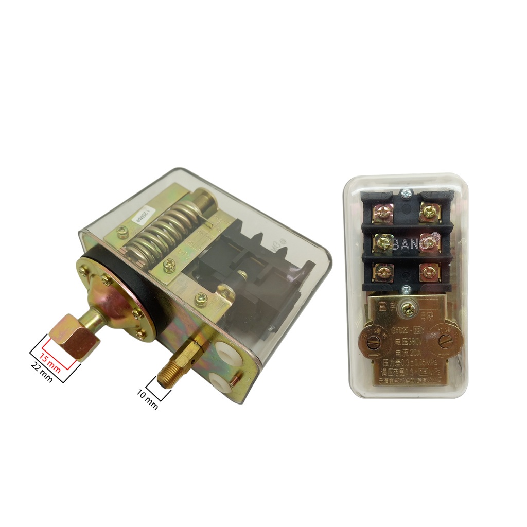 Jual Pressure Switch Otomatis Kompresor Angin 12 Bar 380v 3 Phase ...