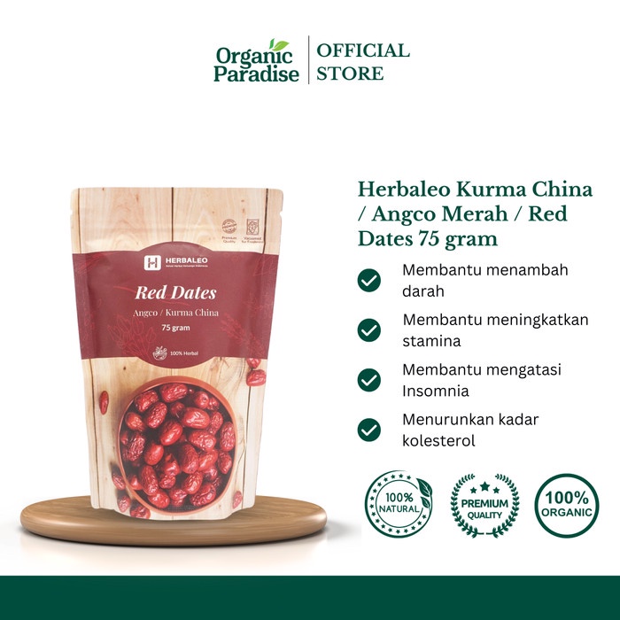 Jual Herbaleo Kurma China / Angco Merah / Red Dates 75 gram | Shopee ...