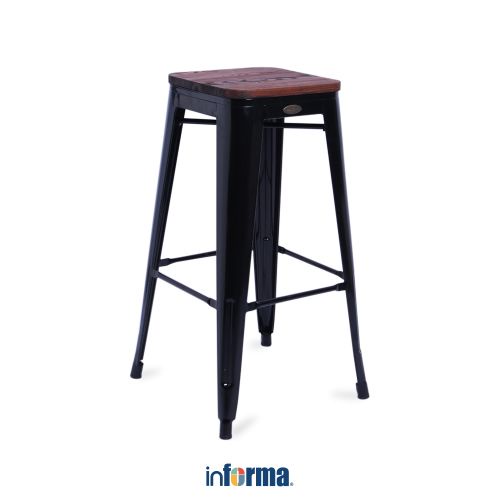 Jual Informa London Elm Bangku Bar - Hitam Bar Stool Kursi Kafe ...