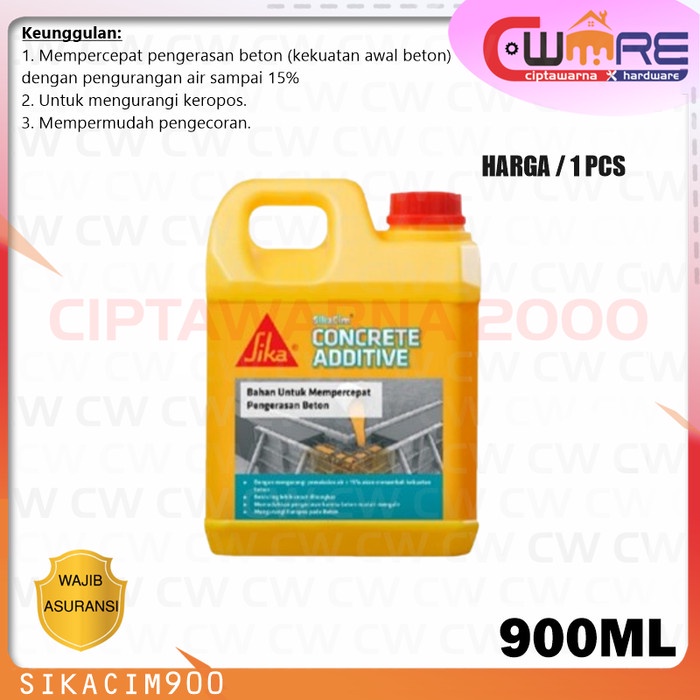 Jual SikaCim Concrete Additive Obat Beton Percepat Pengerasan SIKA 900 ml | Shopee Indonesia