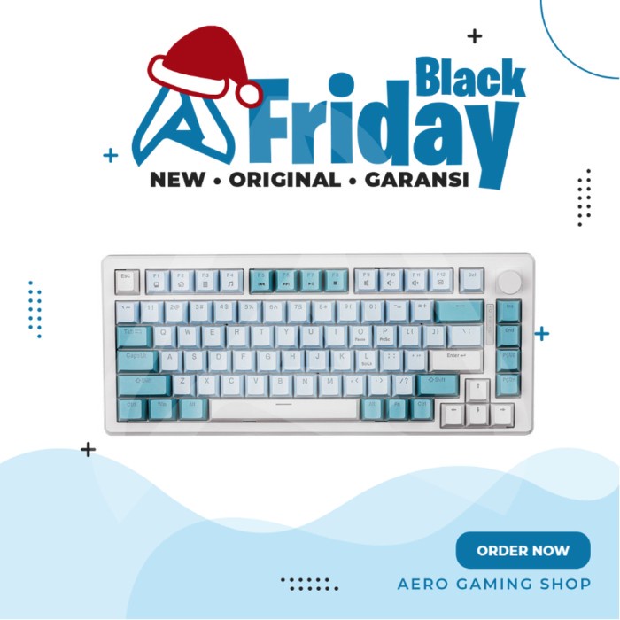 Jual Keyboard Digital Alliance Meca 8S 75% With Knob Button Ocean Light ...