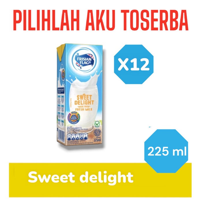 Jual Susu Frisian Flag SWEET DELIGHT 225 ml - ( HARGA 12 pcs ) | Shopee Indonesia