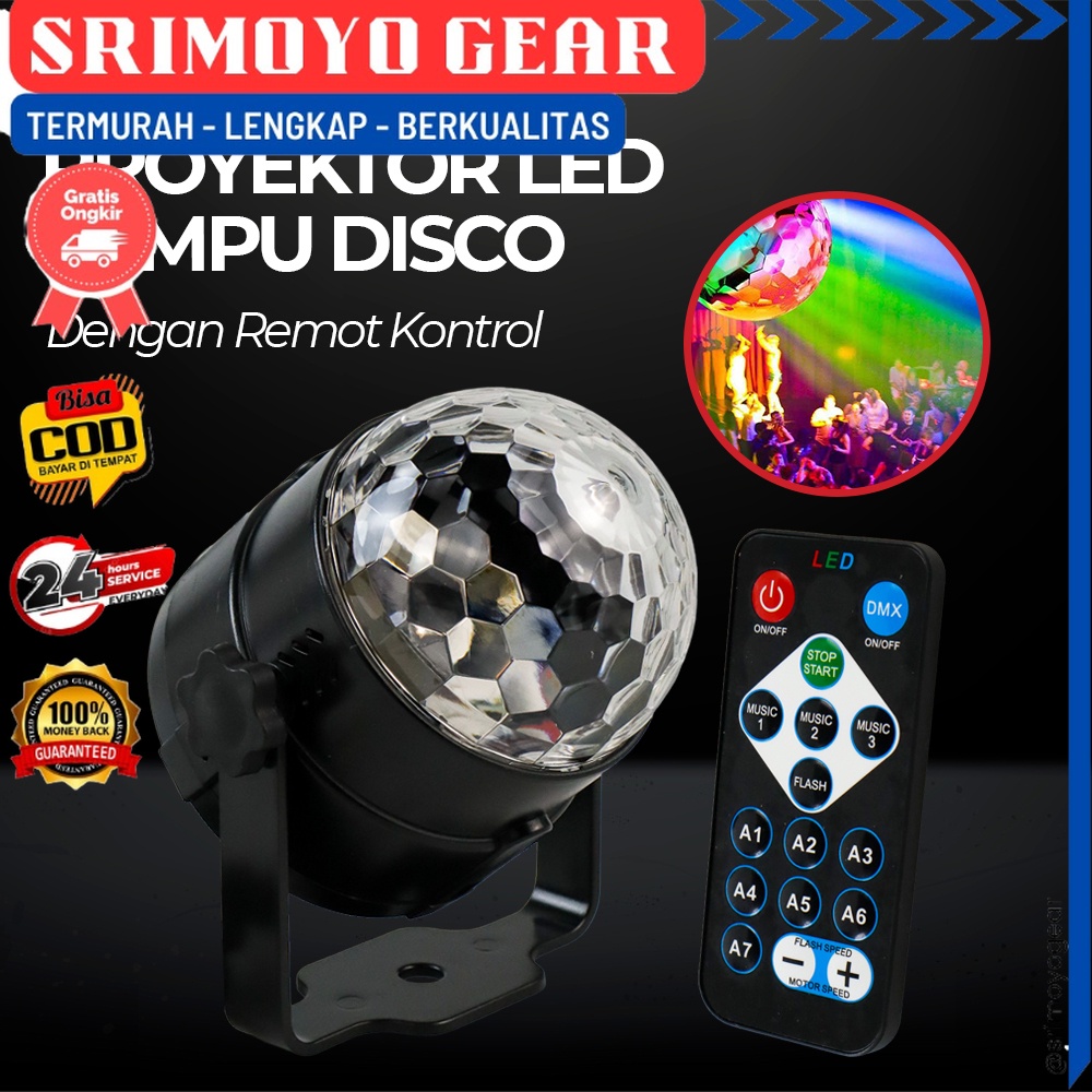Jual Lampu Proyektor Disco RGB 240V 6W Remote - Lampu Diski Proyektir ...