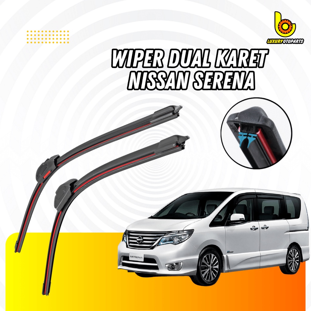 Jual Wiper Dual Blade - Nissan Serena C24 / C26 Model Karet Ganda Dobel ...