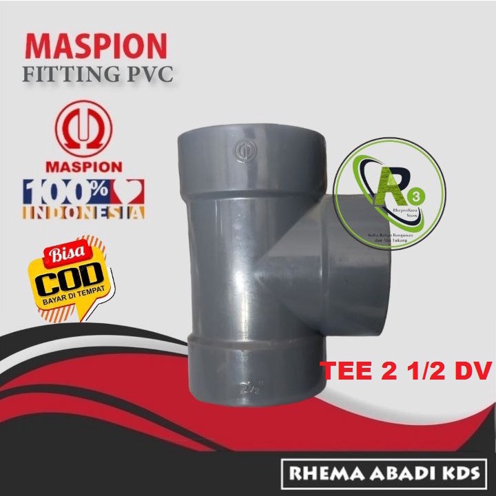 Jual Fitting Sambungan Pralon Pipa Pvc - Tee Te T - 2 1/2" inch MASPION DV | Shopee Indonesia