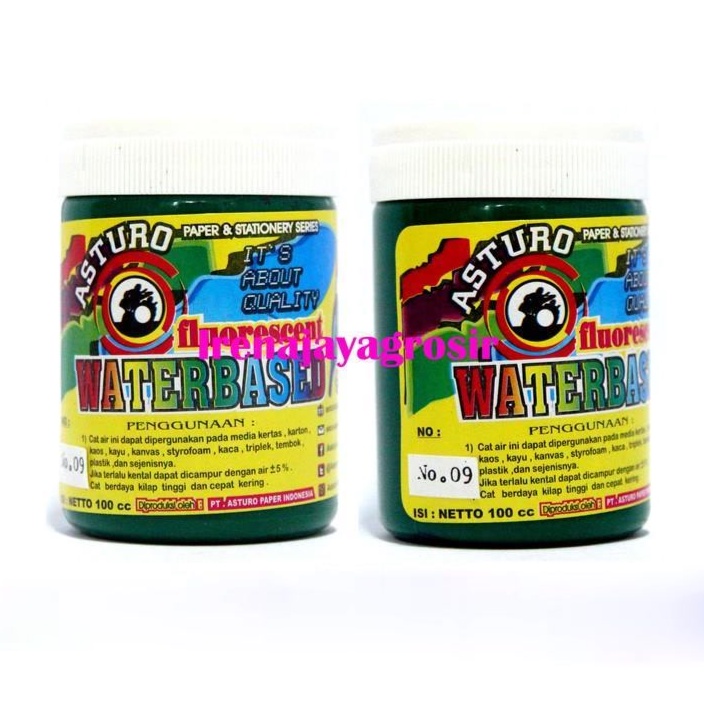 Jual ASTURO cat air hijau tua / cat poster / waterbased no 9 100cc ...