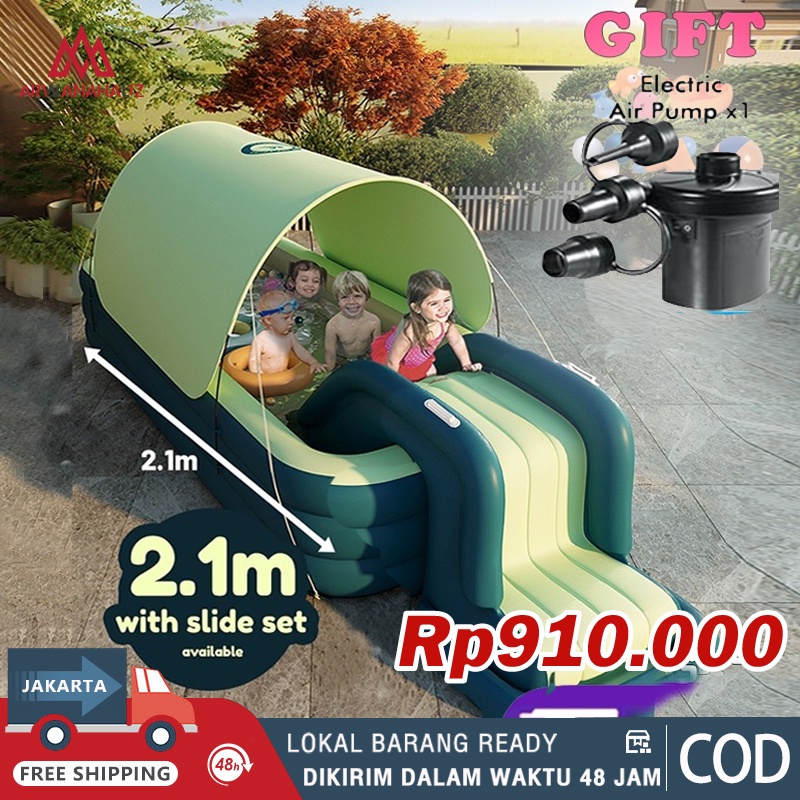 Jual 【Hadiah Pompa】 2.1M Perosotan Kolam Anak / kolam renang anak free ...