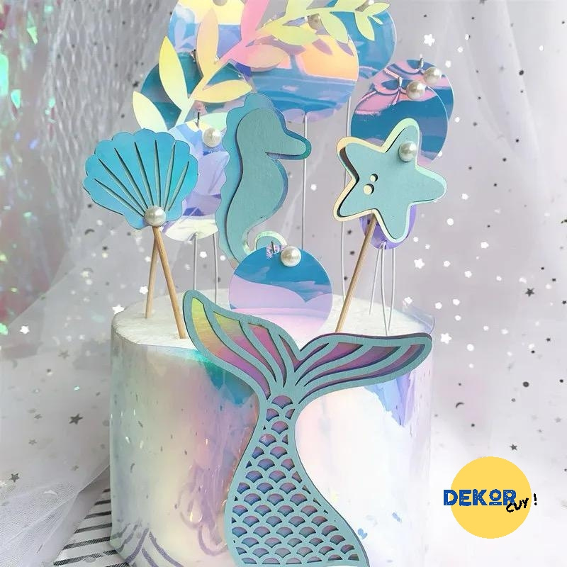 Jual CAKE TOPPER KERTAS UNDER WATER MERMAID MODEL A / hiasan ulang ...