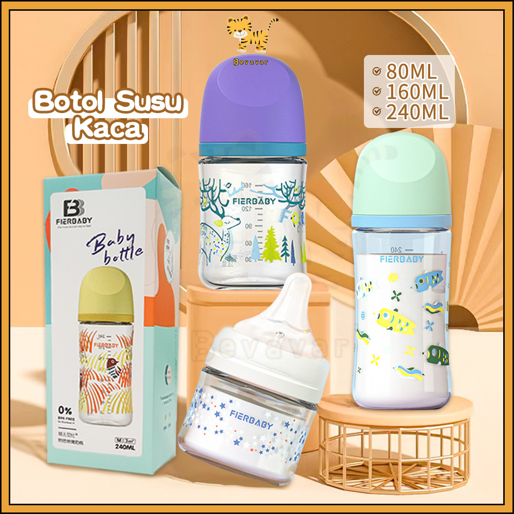 Jual ID Bevavar Botol Susu Kaca untuk Bayi Botol Minum Bayi Anti Tumpah BPA Free | Shopee Indonesia