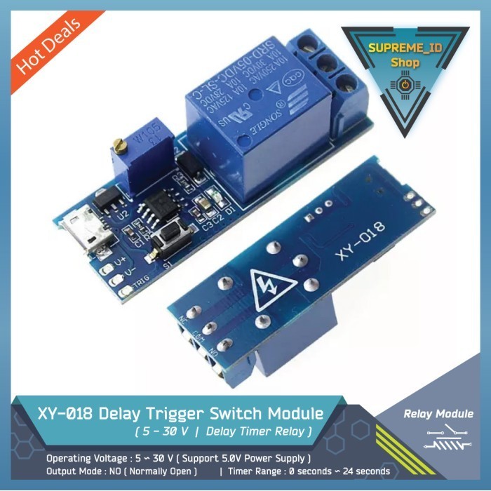Jual XY018 Adjustable Timer Delay Trigger ON/OFF Switch Relay Module| 5-30V | Shopee Indonesia