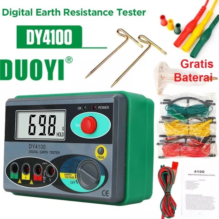 Jual AC00 DY4100 Ground Resistance Tester DUOYI Earth Tester Alat ...