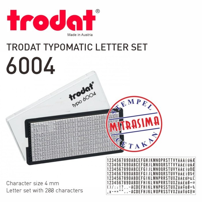 Jual Trodat 6004 Typomatic Letter Set - Huruf, angka untuk stempel typo ...
