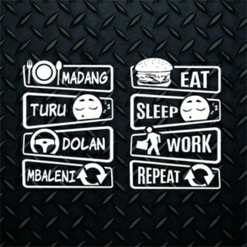 Jual stiker cutting keren lucu viral paduka sticker RUTINITAS HARIAN ...
