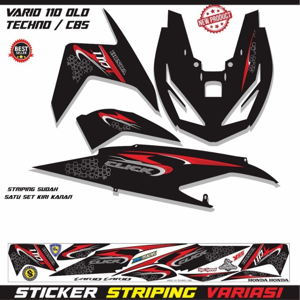 Jual STIKER STRIPING STICKER MOTOR VARIO TECHNO 110 OLD LIST TERBARU ...