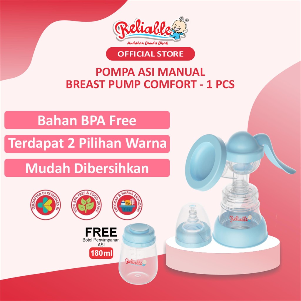 Jual Reliable Breast Pump Manual Comfort Pompa ASI Manual Free Bottle ...