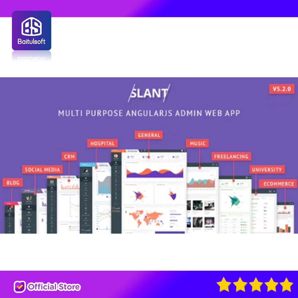 Jual SLANT - MULTI PURPOSE ANGULARJS ADMIN WEB APP WITH BOOTSTRAP | Shopee Indonesia