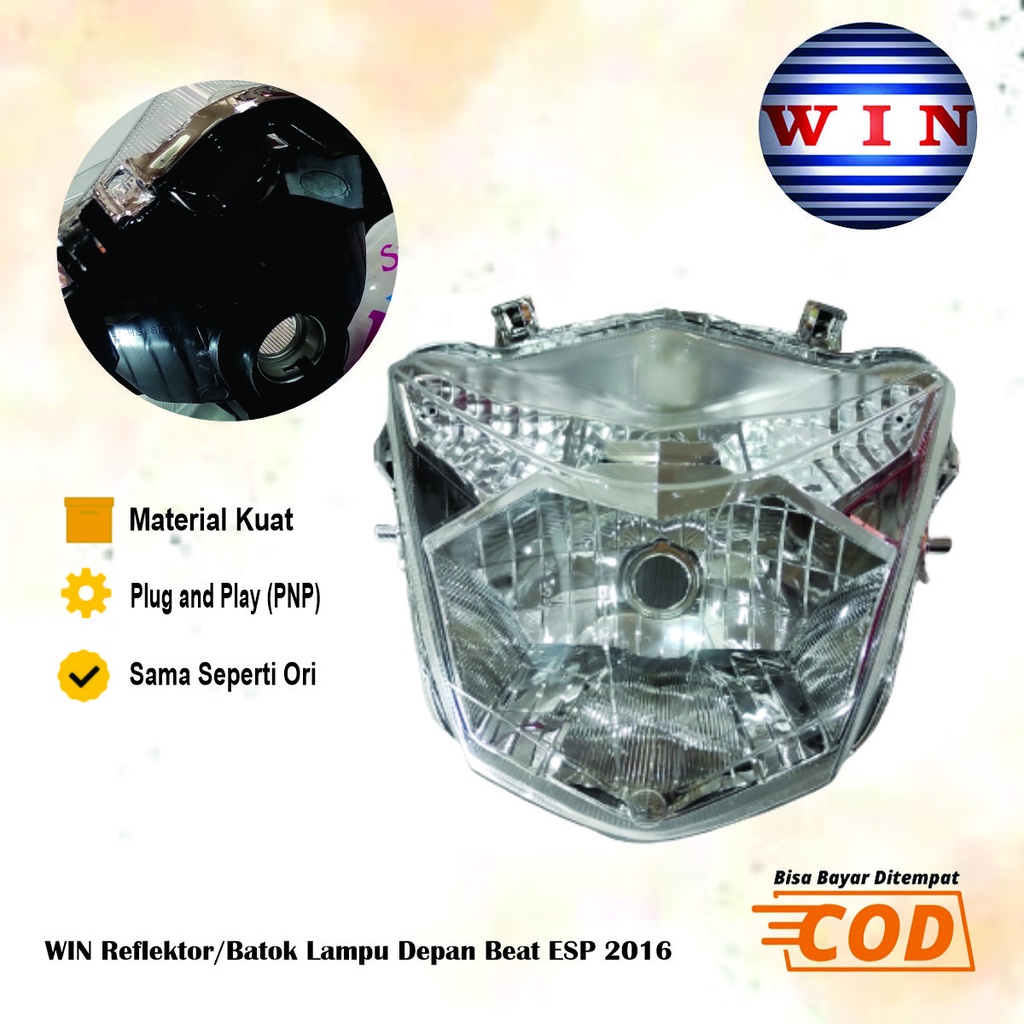 Jual Lampu Depan Reflektor Honda Beat Fi Esp 2016 2017 K81 Headlamp ...