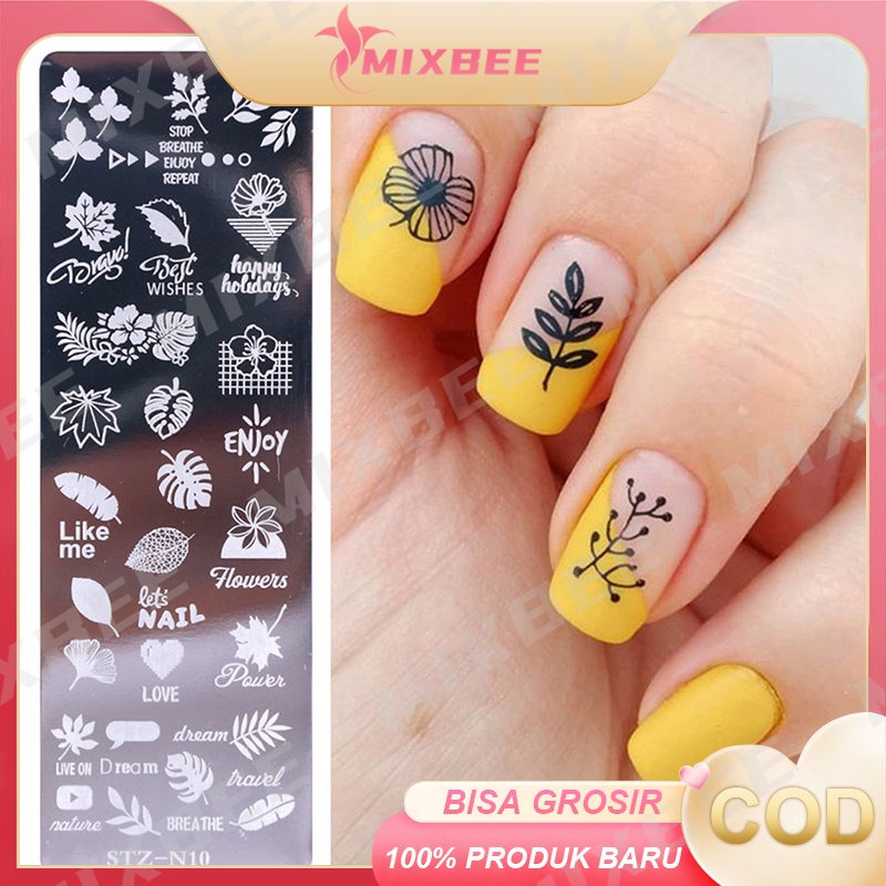 Jual 1 Set Pelat Cetak Kuku Manicure Transfer Template Bunga Kuku Kuku ...