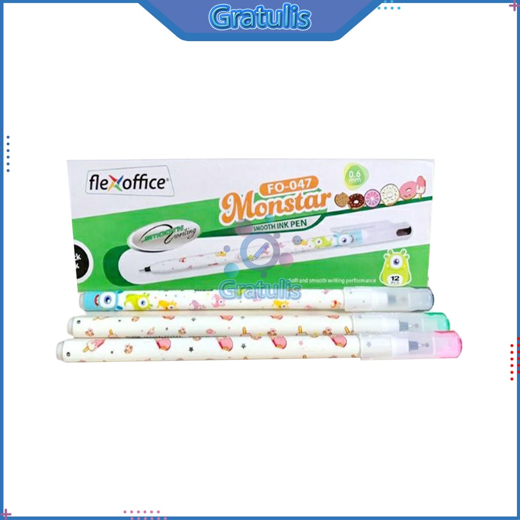 Jual PULPEN FLEXOFFICE MONSTAR FO-047 [1 PACK/12 PCS] / BALLPOINT GEL ...