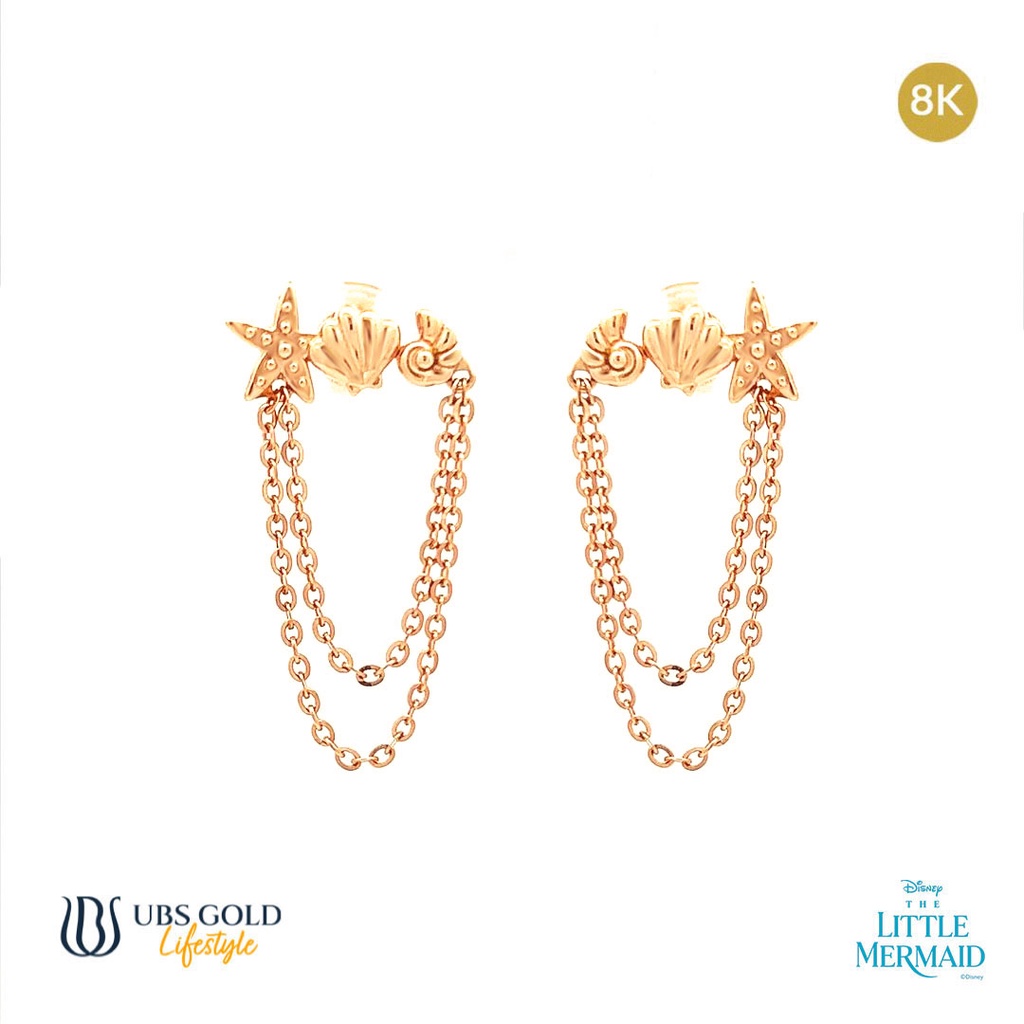 Jual UBS Anting Emas Disney Little Mermaid - Kwy0009k - 8K | Shopee ...