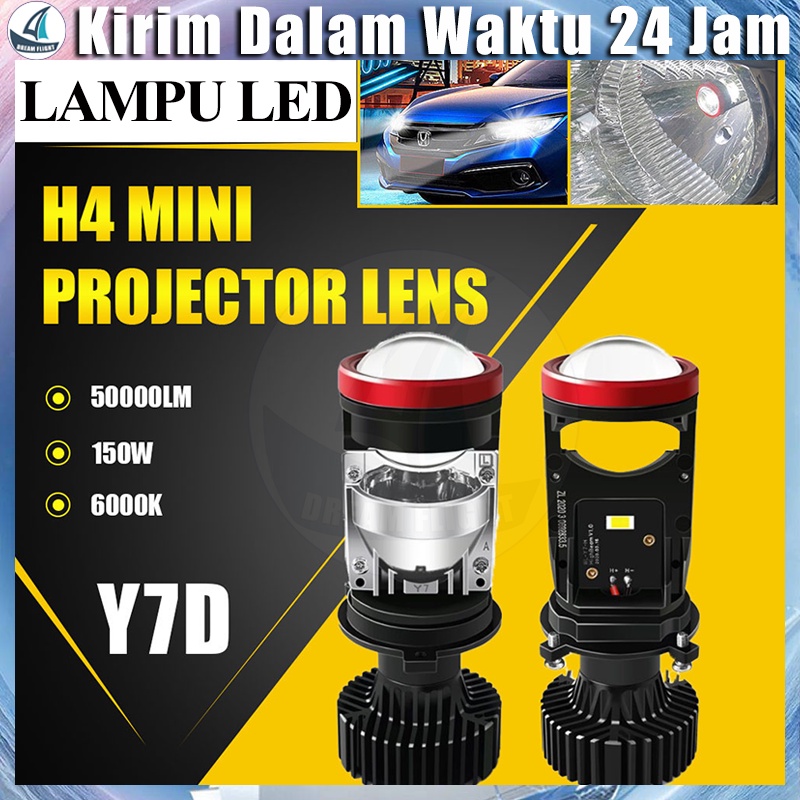Jual 2PCS Y7D LAMPU LED MOBIL MOTOR H4 MINI PROJECTOR 150W PROJIE SUPER ...