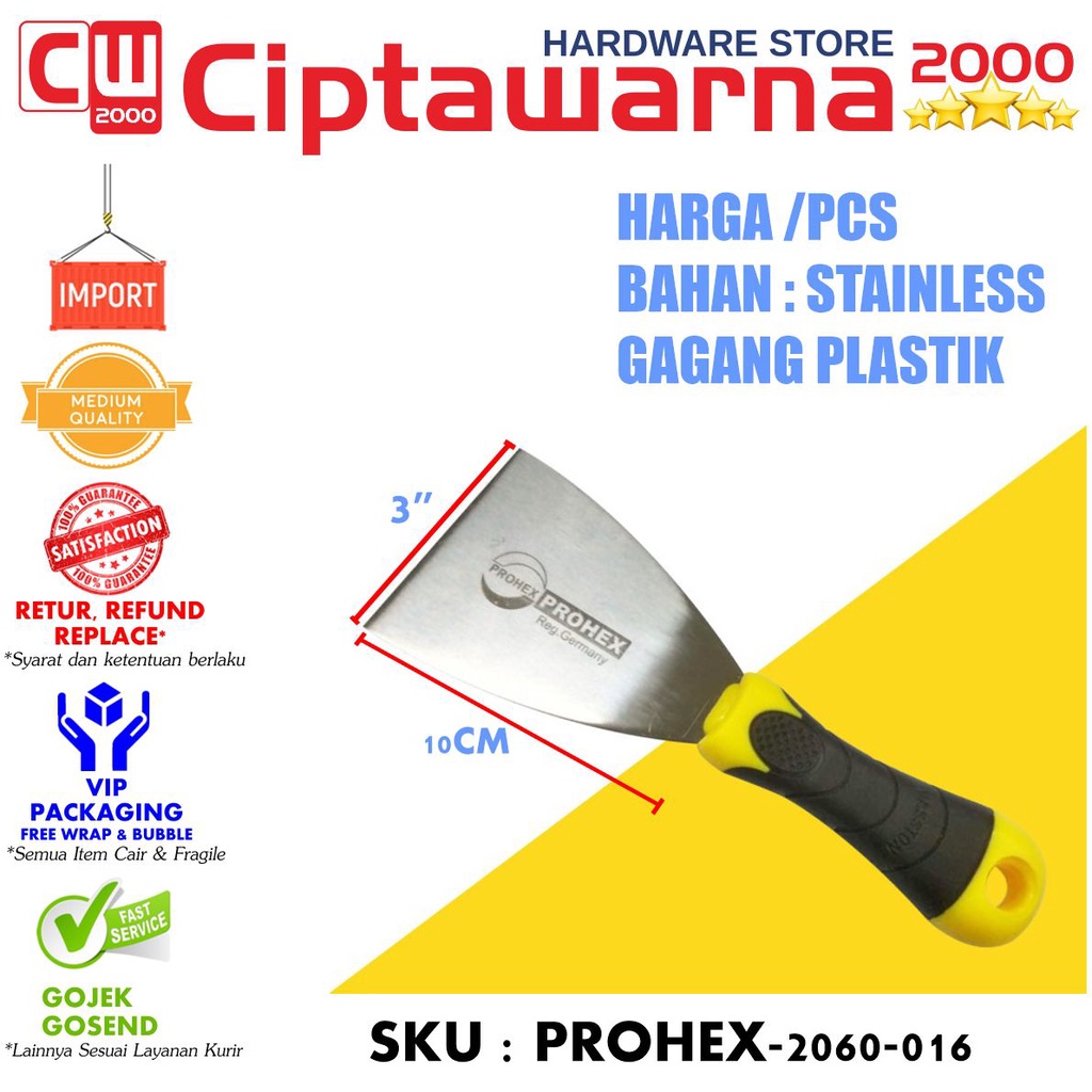 Jual Skrap scrap Kape 3" Inch Dempul Plamir Cat Prohex 2060-016 ...