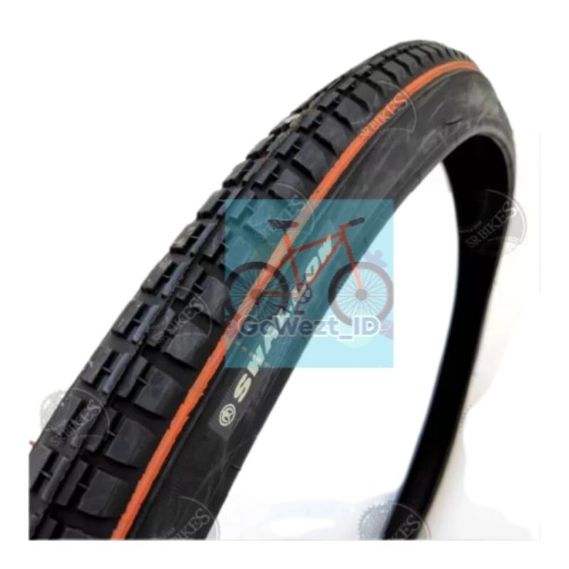 Jual Ban Luar Sepeda Ukuran 28 x 1 1/2 Swallow Hitam List Orange S-131 Becak Onthel Unto Gerobak ...
