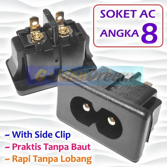 Jual Soket AC angka 8 Standar Power Outlet Socket Switch Colokan Listrik | Shopee Indonesia