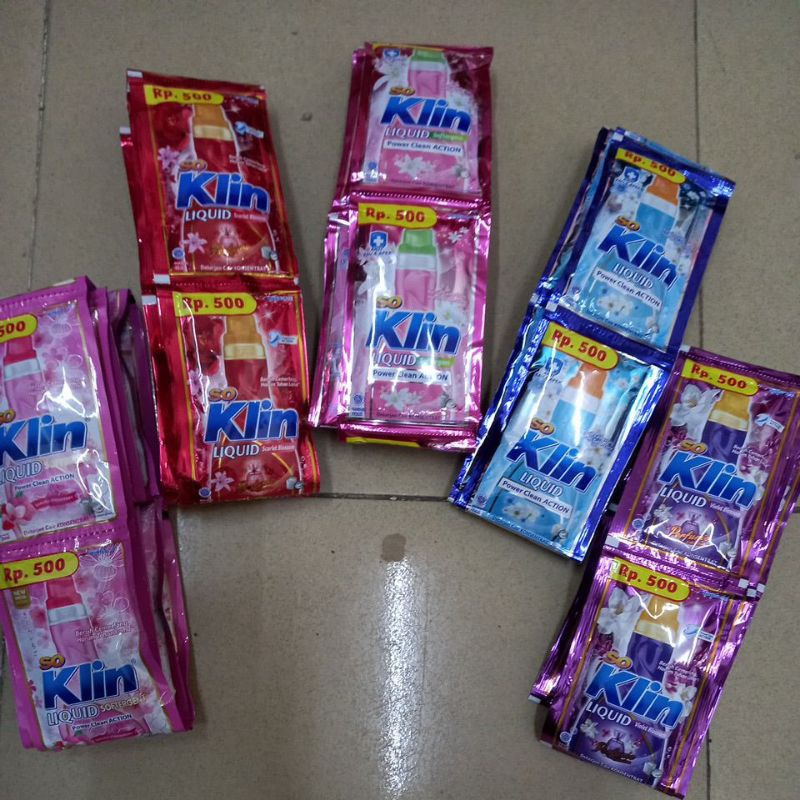 Jual SO Klin Liquid Softergent 500an 3 renceng 36 sachet (22ml ...