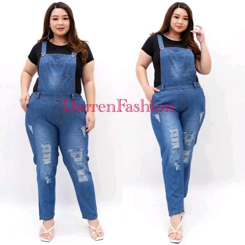 Jual celana overal jeans jumbo wanita /overal kekinian wanita/baju ...