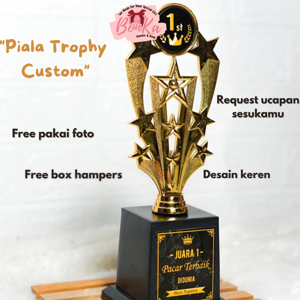 Jual Termurah Piala Trophy Custom Foto Dan Ucapan, Proses Satu Hari ...