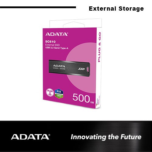 Jual SSD ADATA SC610 500GB - SSD Portable USB 3.2 Gen2 Type-A | Shopee ...