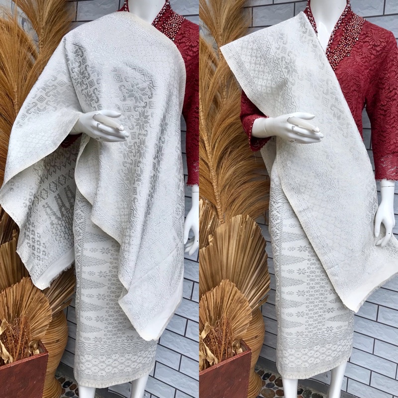 Jual SONGKET LEPUS PUTIH BENANG SILVER / SONGKET LEPUS MURMER | Shopee ...