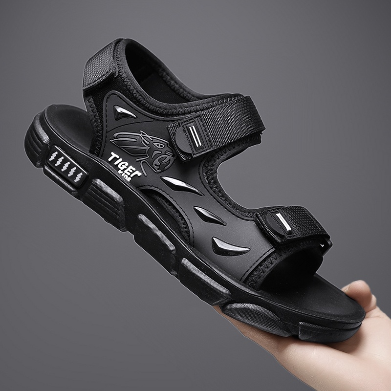 Jual Sandal Gunung Pria Kasual Original Hitam Sendal Traveling Outdoor ...