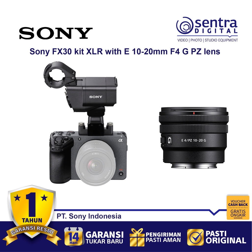 Jual Sony FX30 Body Only kit XLR Handle with E 10-20mm F/4 G PZ Lens ...