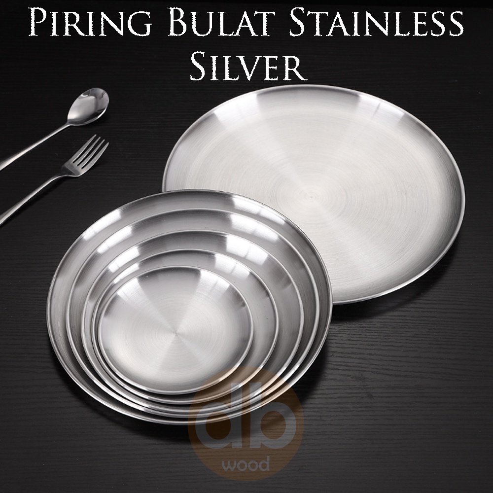 Jual Piring Bulat Silver | Piring Stainless Silver| Piring Korea ...