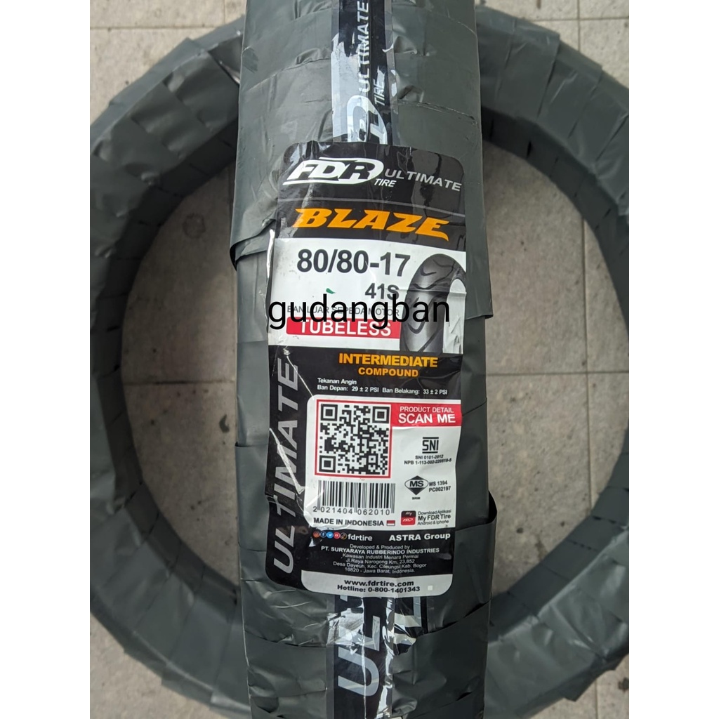 Jual (RING 17) BLAZE 80 / 80 - 17 FDR Ultimate Ban LUAR MOTOR TUBELESS ...