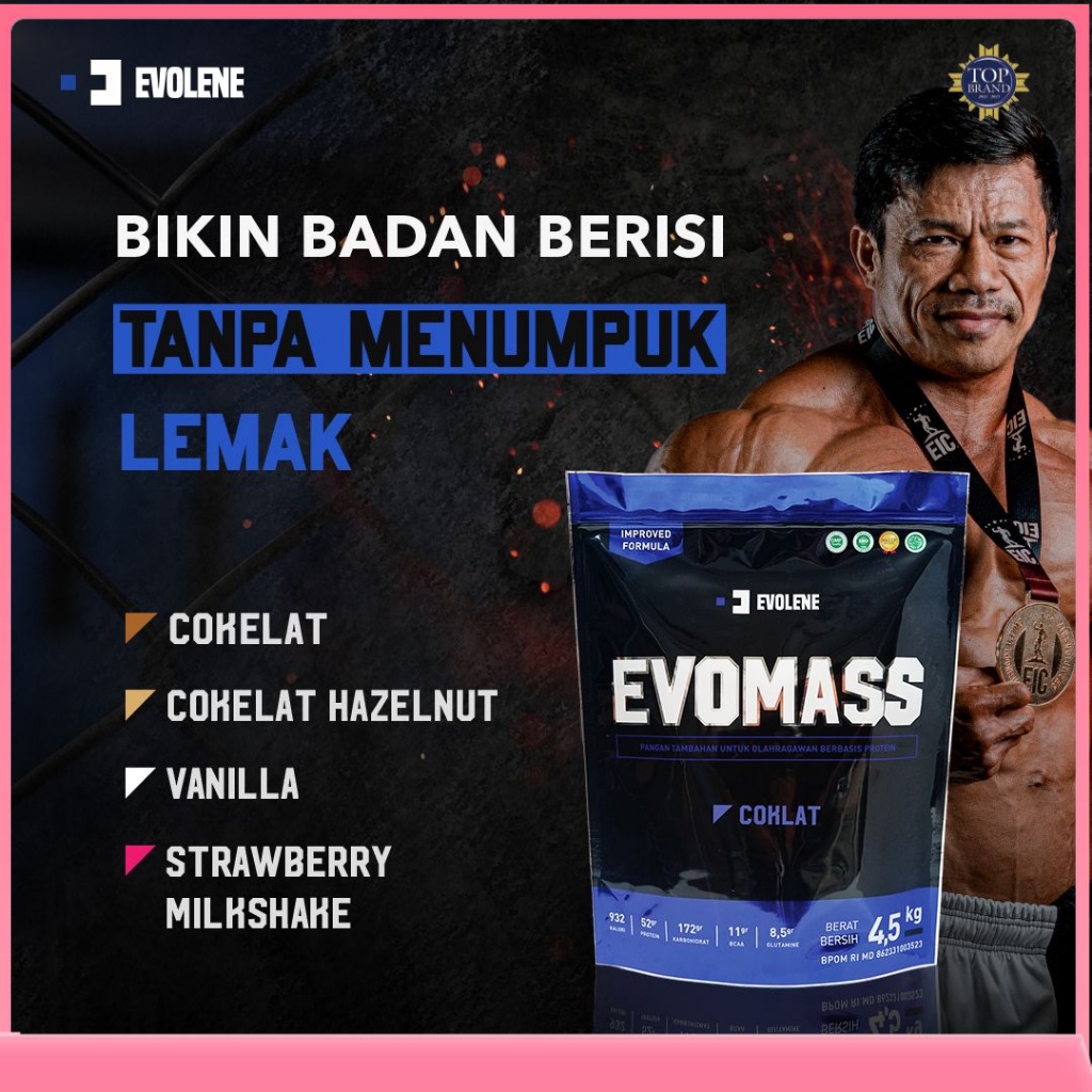 Jual EVOMASS GAINER 10 LBS HALAL BPOM MASS GAINER 4,5 KG SUSU GYM MASS ...