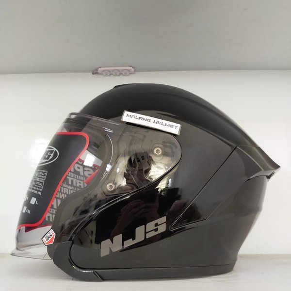 Jual Helm NJS Kairoz Solid Black Glossy | Shopee Indonesia