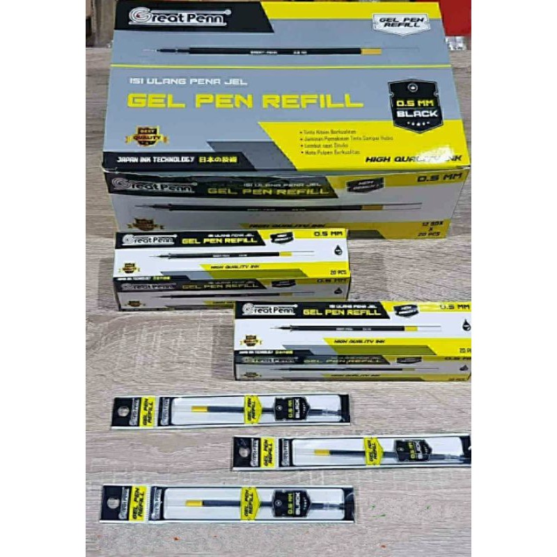 Jual Refill Pen Gel Hitam merk VOXY/GREATPEN/ ESCO/ STARK (1box :20pcs ...
