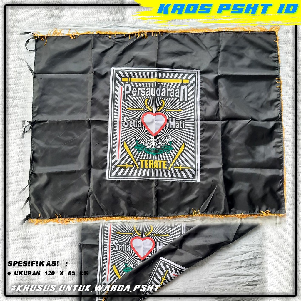 Jual BENDERA PSHT 120x85cm Bolak Balik - Bendera Panji PSHT Hitam ...