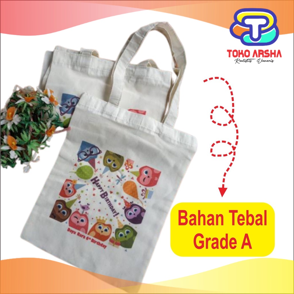 Jual Totebag Blacu 32x38 Custom Cetak Tas Bridesmaid Custom Tas Souvenir Tas Ultah Di Toko_Arsha ...